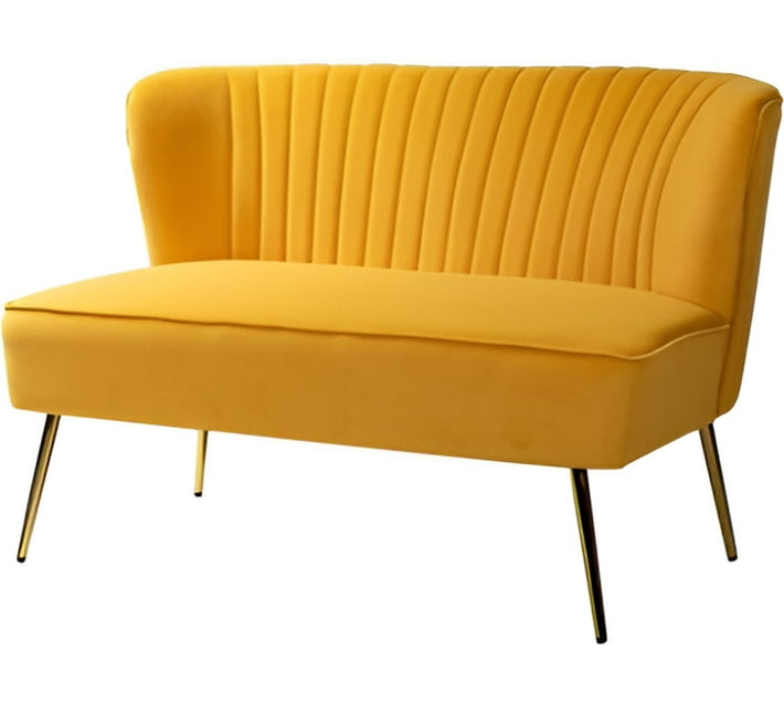 Penna furniture 93790703 Velvet 5 Seater Sofa (Finish Colour - Orange ...