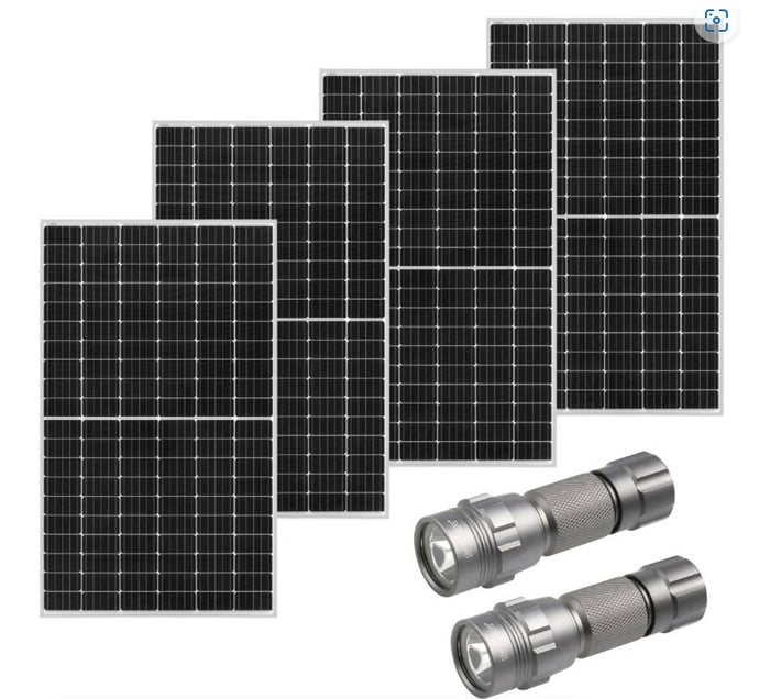 ecco 410w Mono Solar Panel and Stier Torch - 4 Pack Combo Solar Panel ...