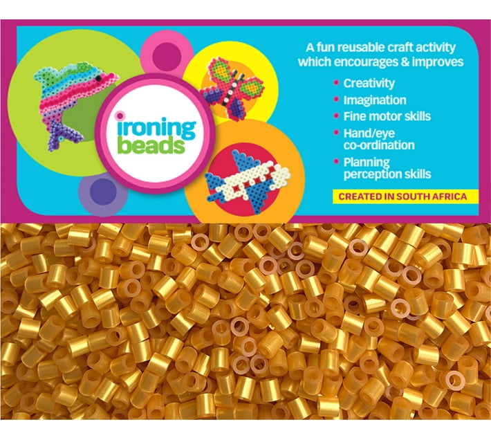 Ironing Beads - Packet of 800 Gold Metallic Beads - Plastic Hama Fuse ...