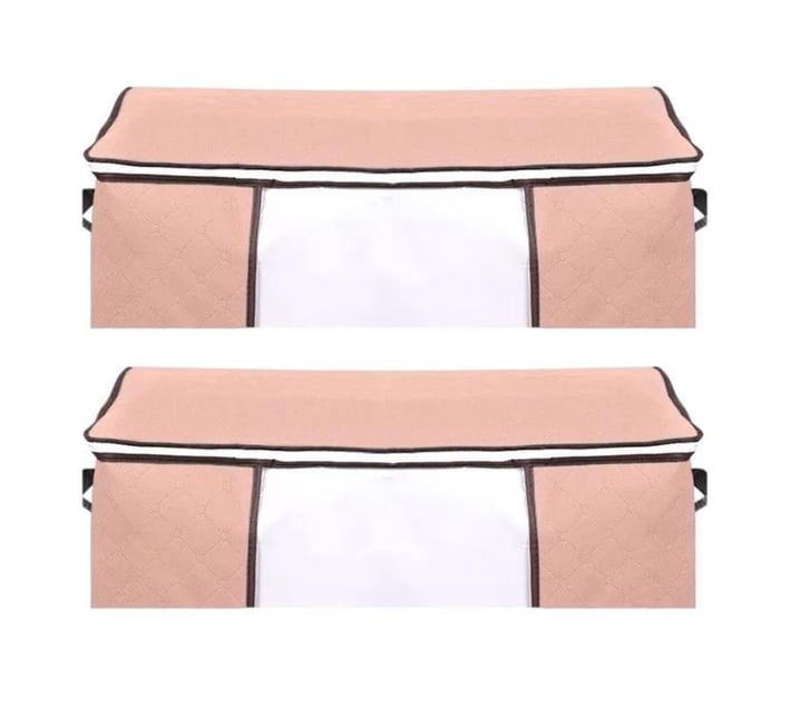 Someone’s in a Makro 2 x Foldable Underbed Storage Bags - Pink Mood