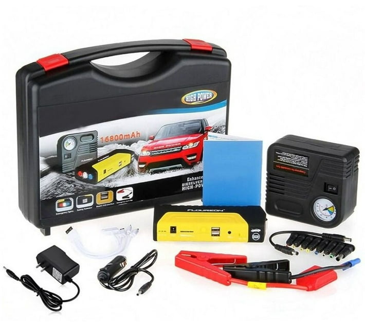 Generic Portable Emergency Car Jump Starter with Tire Inflator Electric Fuel Pump Makro