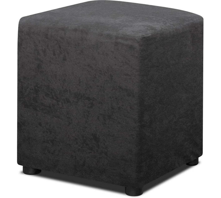 Bed Warehouse 003BLCKOTT Fabric Cube Ottoman (Finish Colour - Grey, Pre Assembled) | Makro