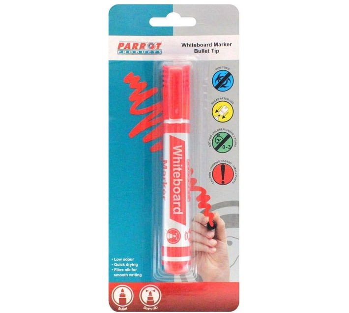 PARROT PRODUCTS Whiteboard Marker (Bullet Tip, Carded, Red) (Red) | Makro