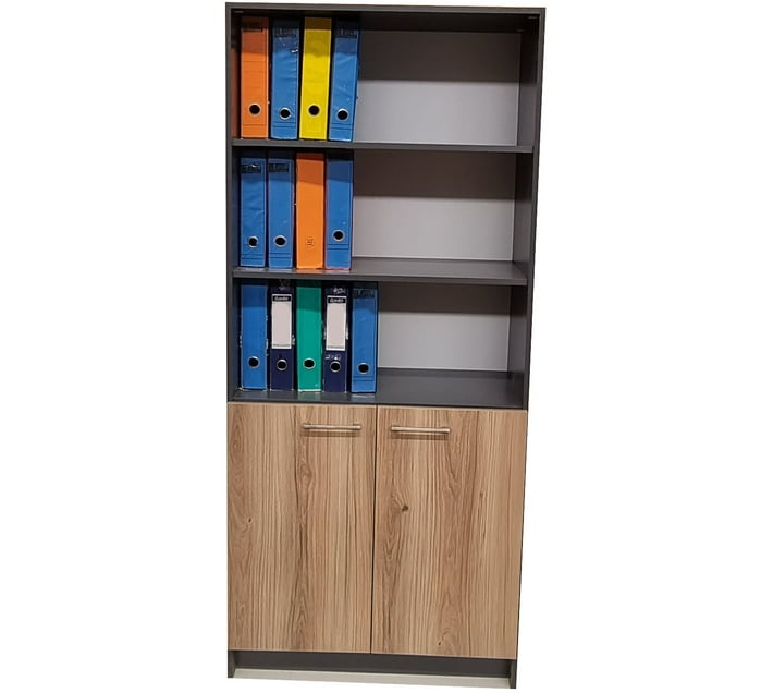 Buy Flatpack DIY Oxford 5 Shelf,2 Door Book/Filing 60cm Engineered Wood ...