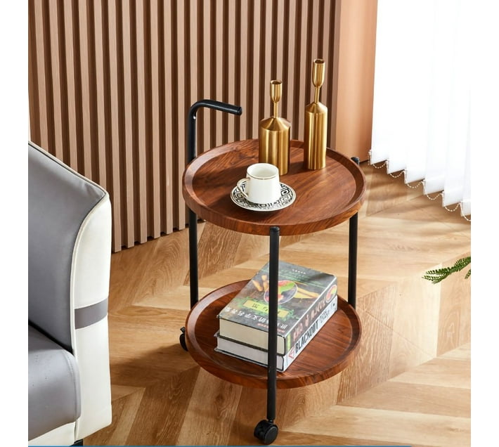 Side Table Round Table Steel Side Table (Finish Colour - Black, Pre ...