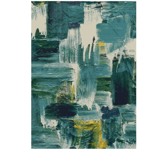 Passion Modern Painted Green Polypropylene Area Rug (80 cm, X 300 cm ...