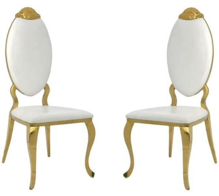 ONLINE OASIS Half-leather Dining Chair (Set of 2, Finish Colour ...