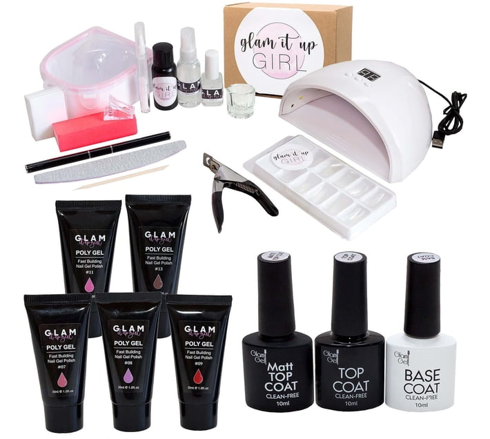 Glam It Up Girl 7-13 White Polygel Starter Kit Glam Gel | Makro