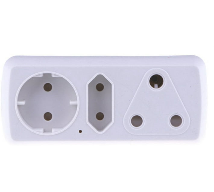 Yamato 3-Way Adaptor Three Pin Plug (White) | Makro