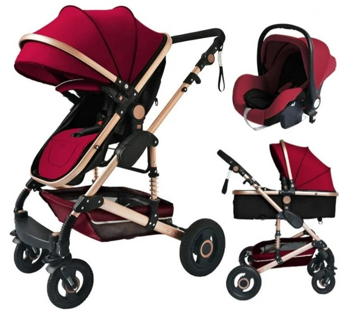 Generic 9902201250936 Stroller Pram (Multi, Maroon) | Makro