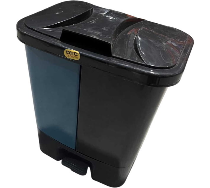 Buy Dual Kitchen Dustbin M00952190 Plastic Dustbin (Black, Blue) in ...