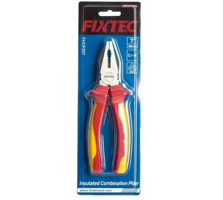 FIXTEC 7" 180mm Industrial Insulated Combination Pliers Diagonal Plier ...