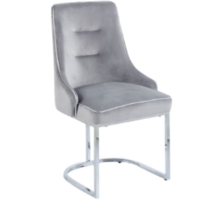 FURNITURE HUB PU Leather Dining Chair (Set of 1, Finish Colour - Grey ...