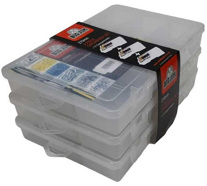 BIG JIM Basic Organiser Set Clear 270mm ( 3 Pack ) Shelf Organizers ...