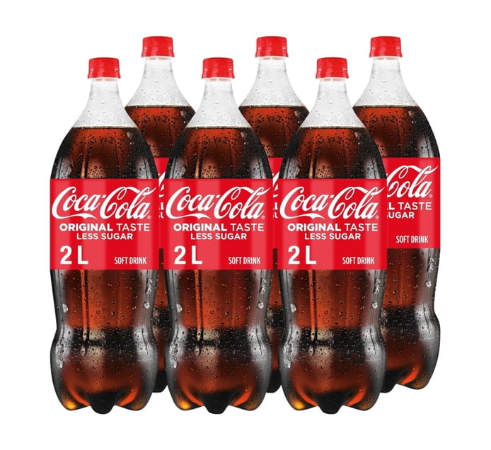 Buy Coca-Cola Original Taste Less Sugar Soft Drink 6 x 2L in Bulk ...