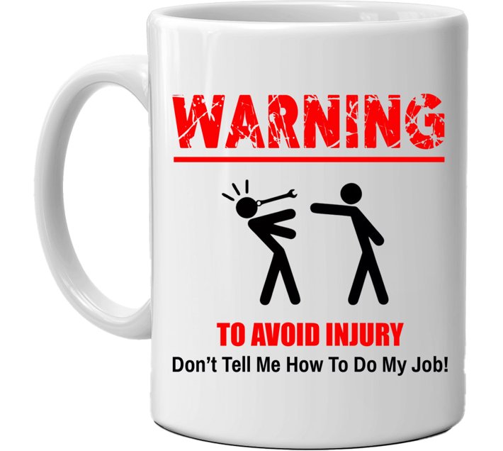 Egorip Warning To Avoid Injury Work Ceramic Coffee Mug (320 ml) | Makro