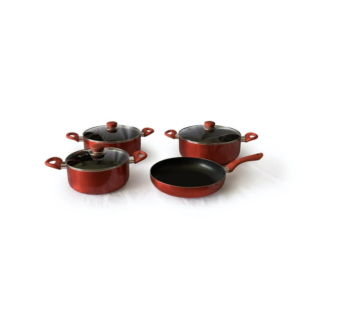 Real Chef Non-Stick Casserole pots and Fry Pan Combo 7pcs | Makro