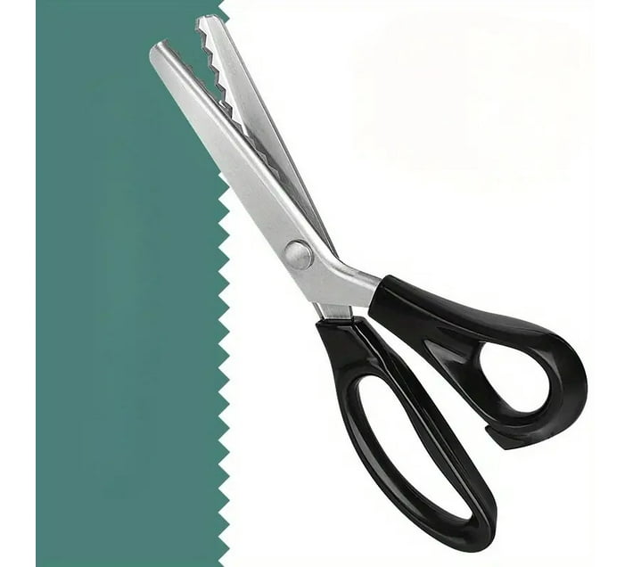 Amira SharpCut Stainless Steel Triangle Teeth Scissors Scissors (Black ...