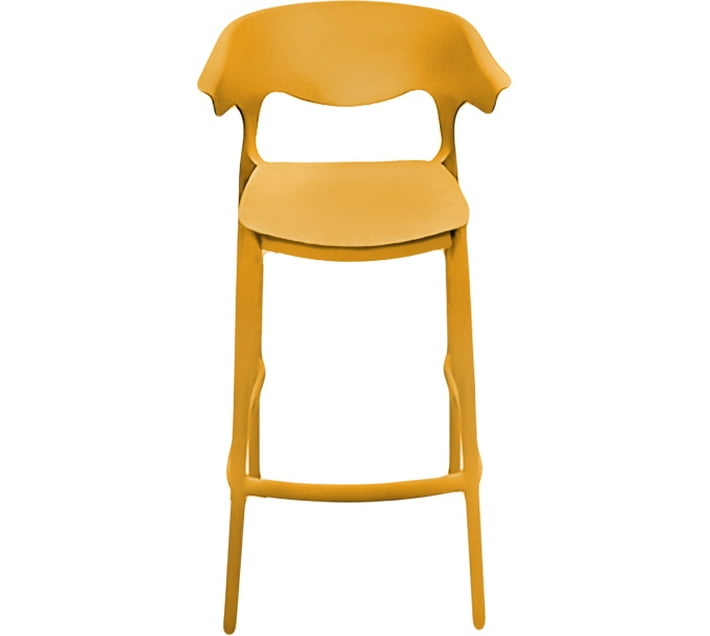 Lea bar chair Plastic Bar Chair (Finish Colour - Yellow, Pre-assembled ...