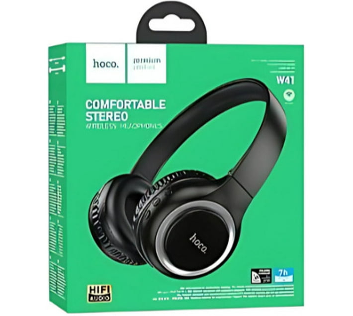 Hoco W41 Wireless Headphones Black Bluetooth & Wired Headset (Over the ...