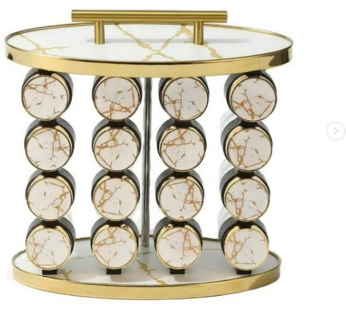 generic F35-2-1 16 Piece Oval Spice Rack Set With Stand Steel Rack ...