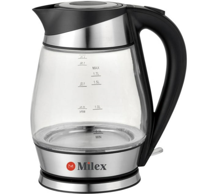 Milex Milex_ Glass_ Electric Kettle (1.7 L, Black) | Makro