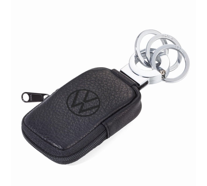 Troika Key-Click Keyring with VW Logo Leather Pouch for Coins or Face ...