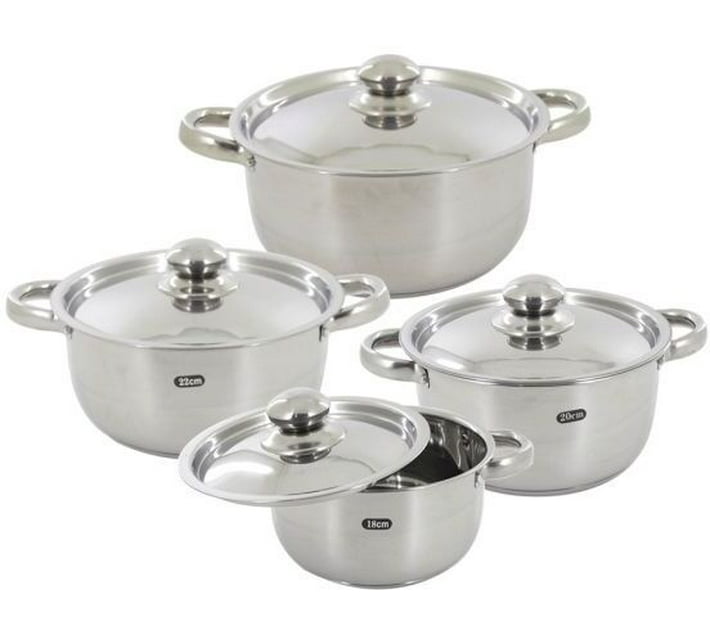 Generic N/A Non-Stick Coated Stainless Steel Cookware Set (8 - Piece) | Makro