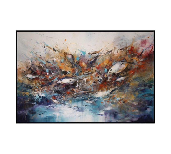 Someone’s in a Makro Framed Canvas Art - Through Abstract Shapes ...