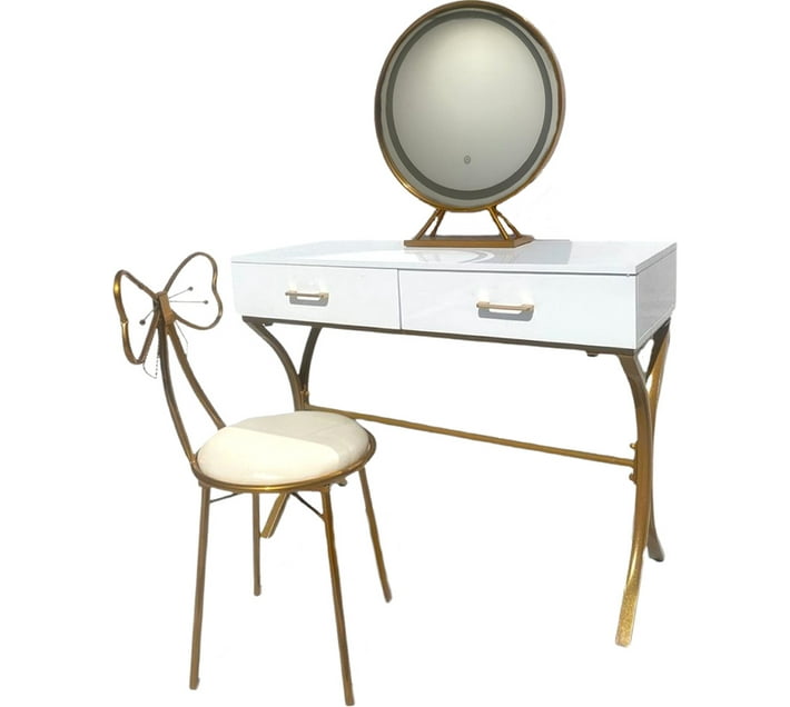 generic Zt-1 Solid Wood Side Table (Finish Colour - Gold, Pre-assembled ...