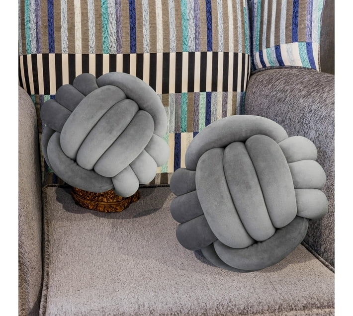 Creative Deco Wool Solid Cushion Pack of 2 (Grey) | Makro