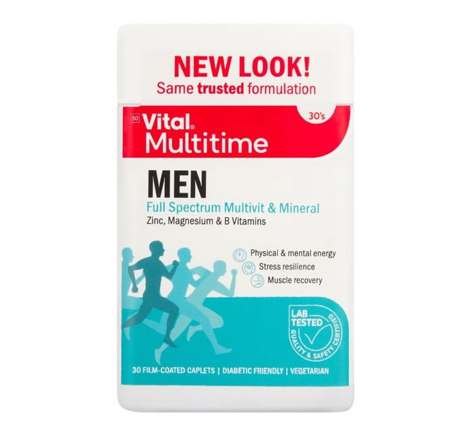 Buy Vital Multitime Men Film-Coated Caplets 30 Pack in Bulk | Makro ...