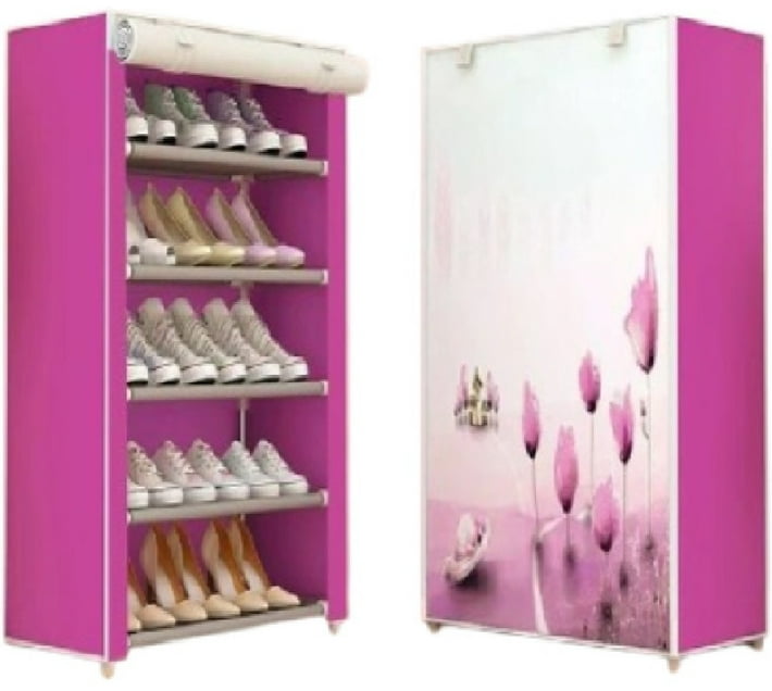 World Metal Shoe Rack (Pink, 5 Shelves) | Makro