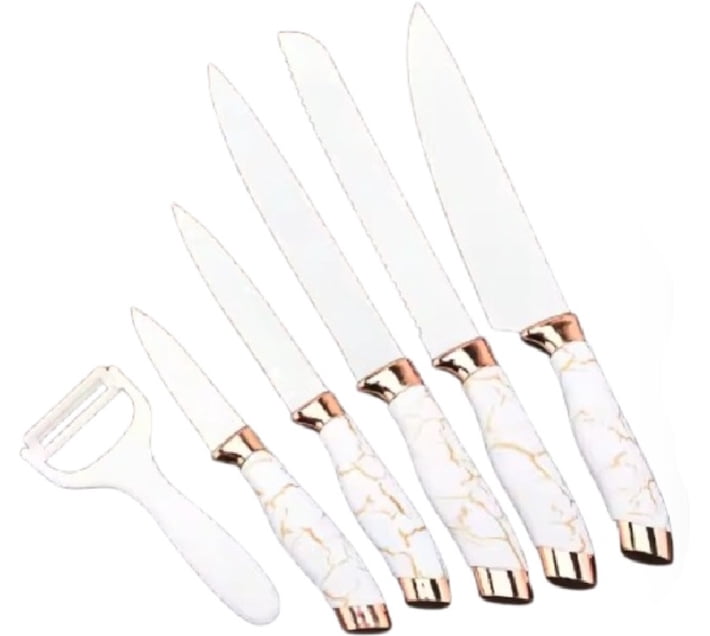 GENERIC Marble Design Knife Set Steel Knife Kitchen Tool Set (Pack of 1 ...