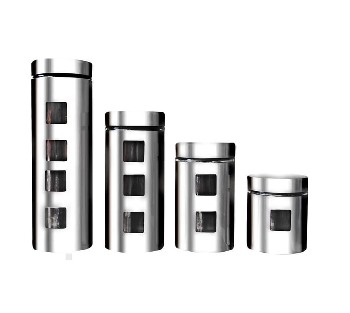Someone’s in a Makro Decadent 4 Piece Glass Canister Set with Square ...