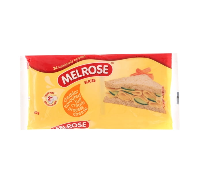Buy Melrose Cheddar Flavoured Full Cream Processed Cheese Slices 400g ...