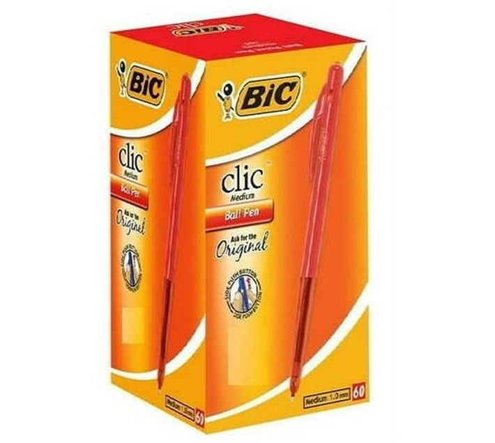 BIC Premium-quality Ball Pen (Pack of 60, Red) | Makro