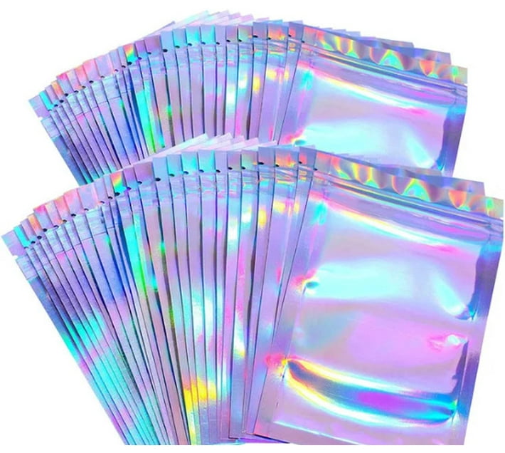 Miss Bliss Imports Solid Plastic Party Pouch For Party (Silver, Pack of ...