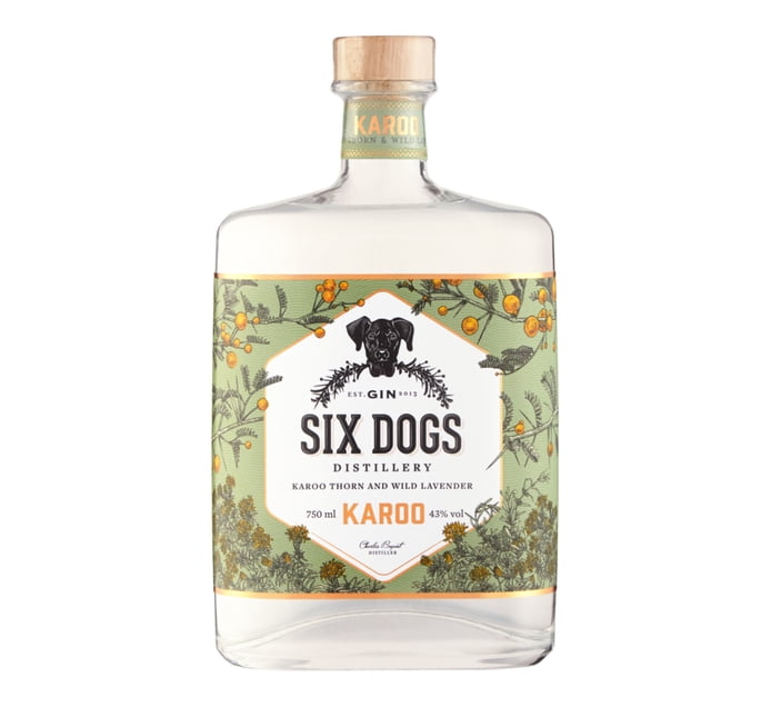 Six Dogs Handcrafted Karoo Gin (6 x 750 ml) | Makro