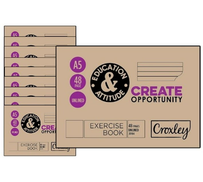Buy croxley Exercise Book 48Pg A5 Notebook Unruled (Brown) in Bulk ...