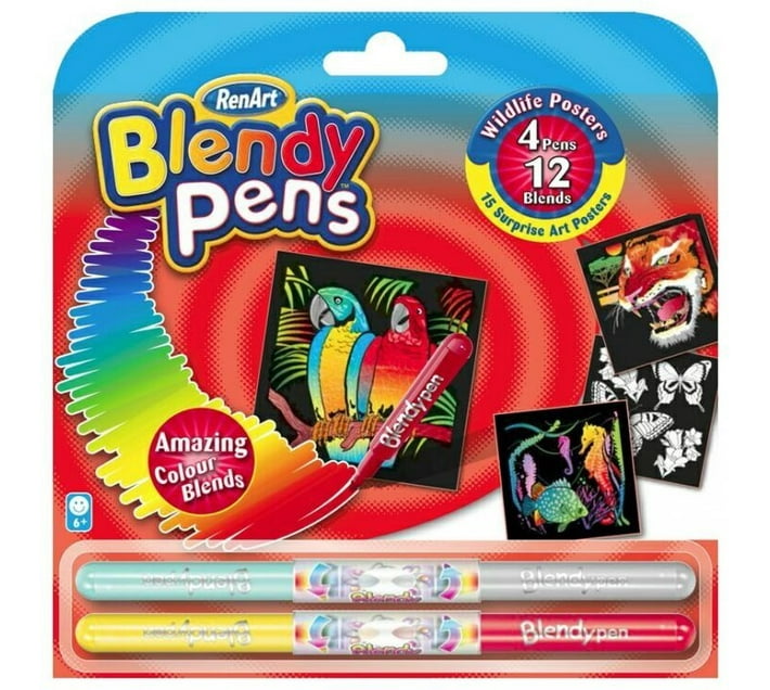 Umlozi Blendy Pens & 15 Wildlife Velvet Posters Craft Kits Art and Craft Kit (Multicolour) | Makro