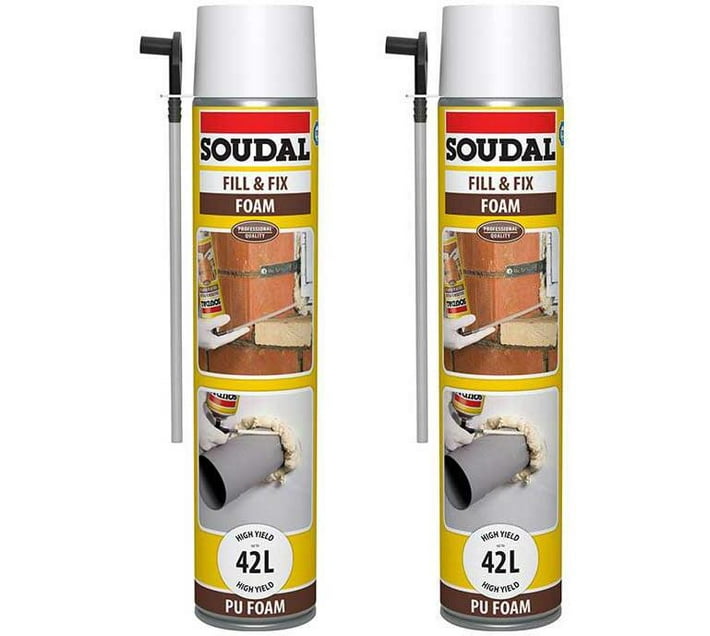 SOUDAL Fil and Fix Polyurethane Foam 500ml Exterior Liquid Crack Filler ...