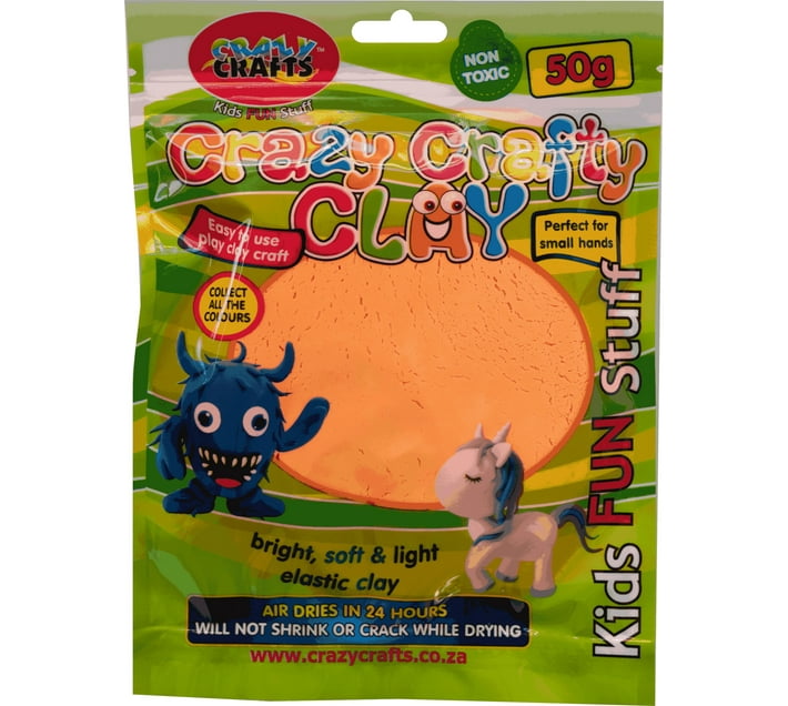 Crazy Crafts Crazy Crafty Clay 50g - Neon Orange Clay Art & Moulding ...