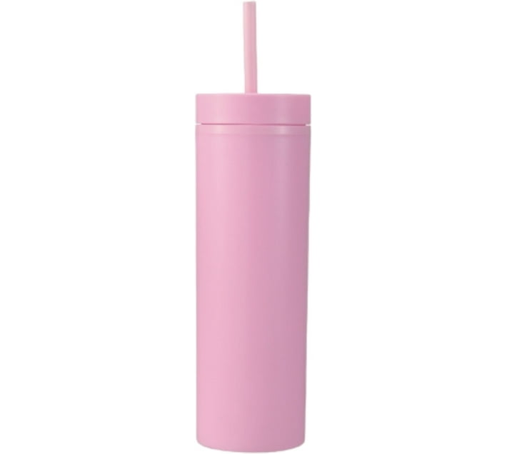 SM Matte Skinny Portable Tumbler With Lid & Straw Reusable Travel ...