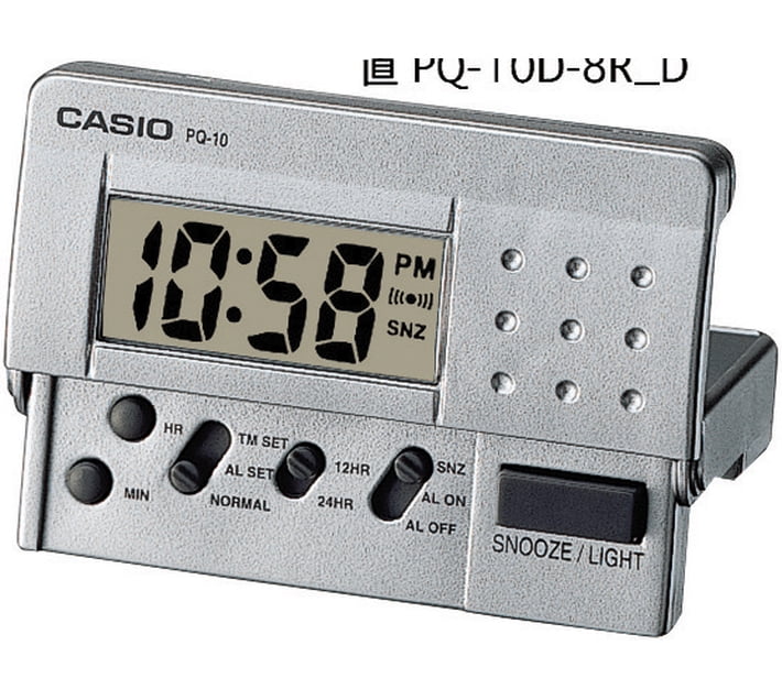 Casio table clock Resin Digital Table Clock (Silver) | Makro