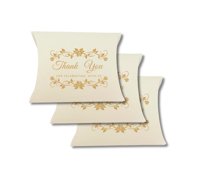 Cream Rosevine Pillow Box - Pack of 50 | Makro