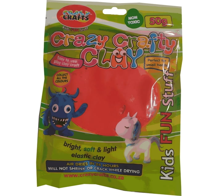 Crazy Crafts Crazy Crafty Clay 50g - Red Clay Art & Moulding Art and ...