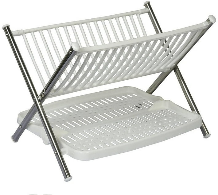 Ashcomonline Two Layer Foldable Kitchen Rack Aluminium Plate Kitchen ...