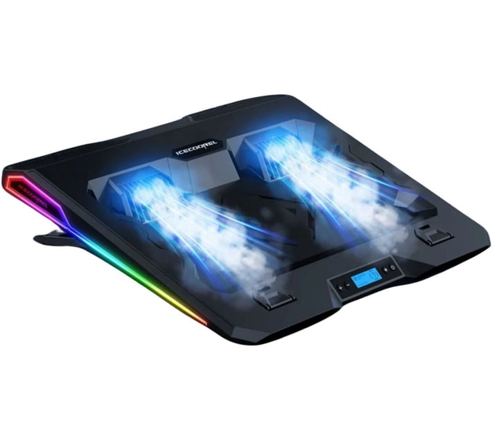 Generic XF0676 Ice Cooler Dual Turbo Fan RGB Laptop Cooling Pad Cooler ...