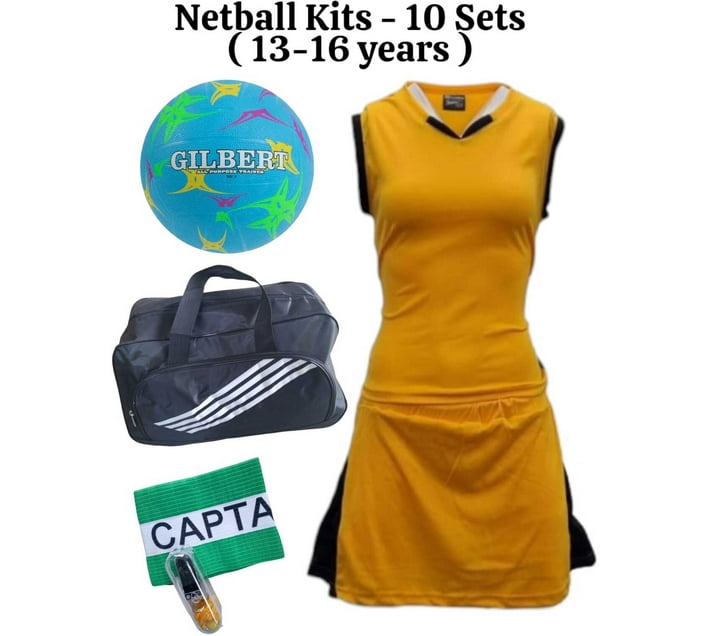 Tradesia Junior Netball Combo - 10 tops/Skirts with Gilbert Netball ...